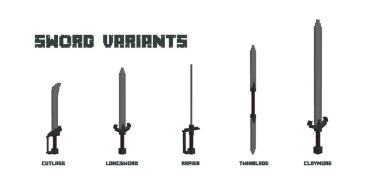 Simply Swords для Minecraft: Новый арсенал оружия
